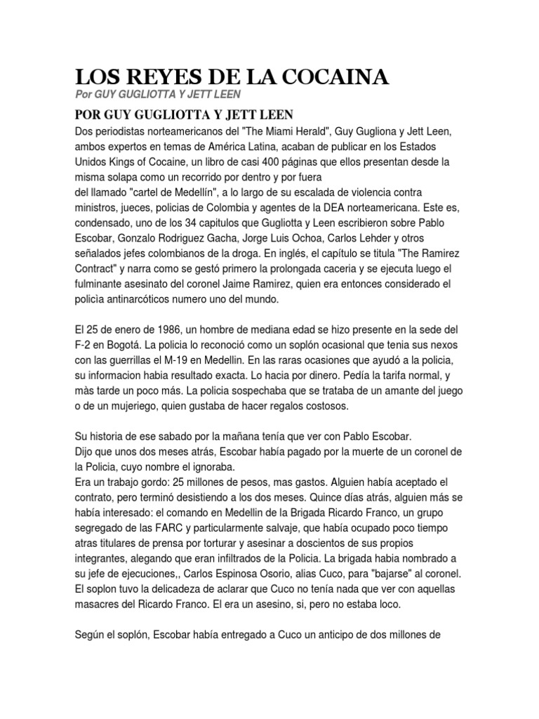 Los Reyes de La Cocaina | PDF | Thriller y crimen | Política (general)