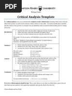 Critical Analysis Template PDF | PDF | Critical Thinking | Essays