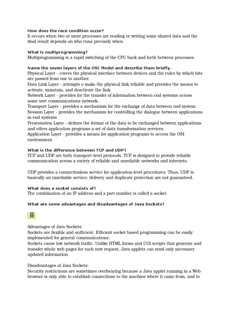 Socket Programming Qa Pdf Osi Model Network Socket 8648