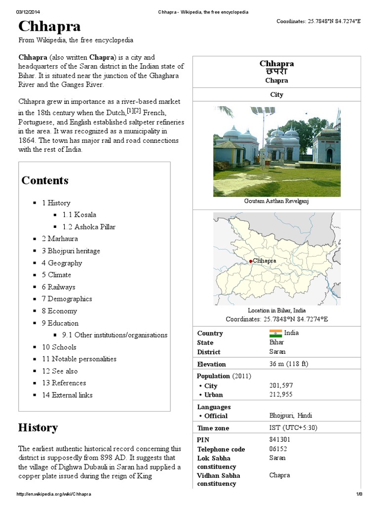 Chhapra - Wikipedia, The Free Encyclopedia | PDF