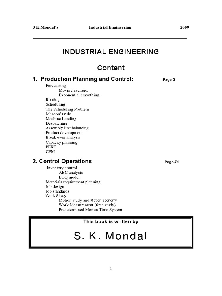 Industrial Engineering Production Guide | PDF | Forecasting | Moving ...