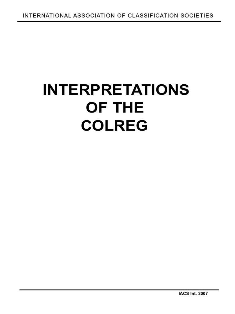 Intepretation of COLREG | Download Free PDF | Mast (Sailing) | Shipping