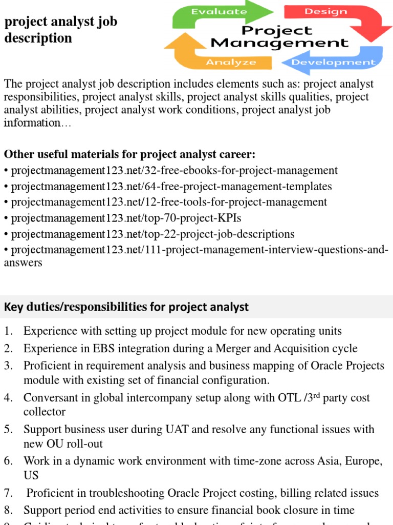 Project Analyst Job Description | PDF | Intelligence Analysis | Share Point