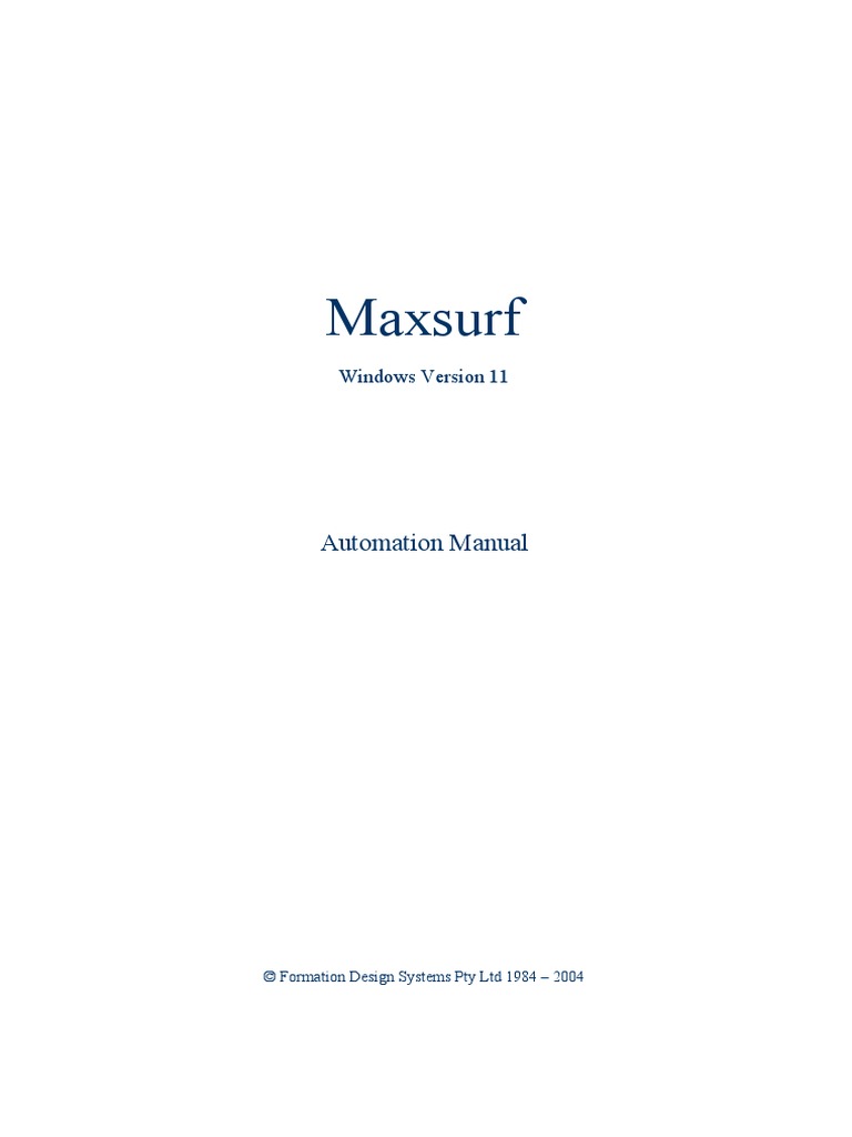 Maxsurf User Manual | PDF