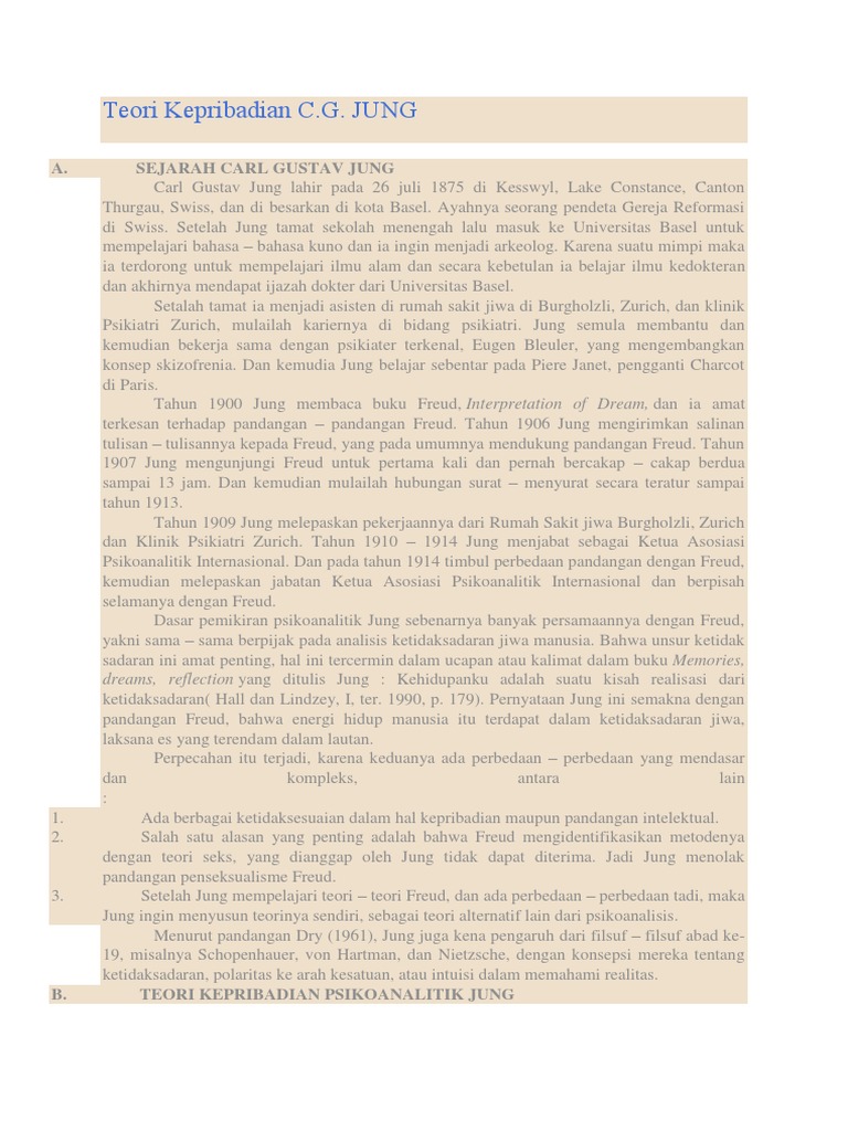 Teori Kepribadian Jung | PDF | Filsafat | Sains & Matematika