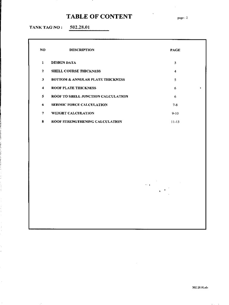 API 650 Storage Tank Design Calculation | PDF