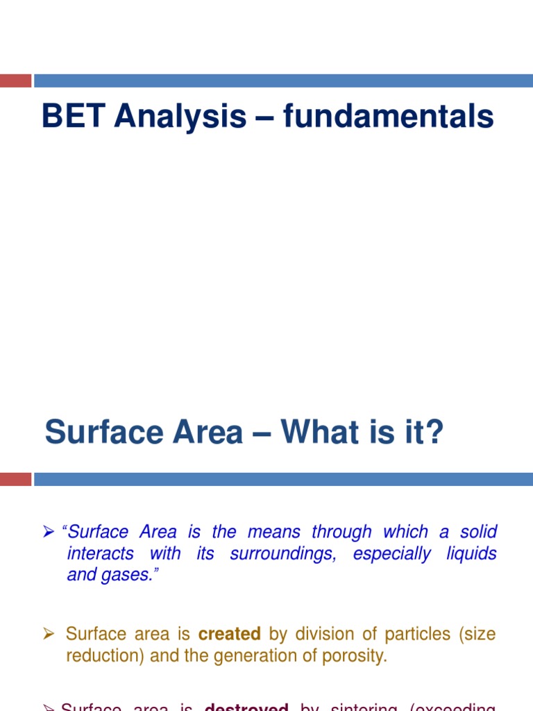 BET Analysis Fundamentals - Sathish | PDF | Adsorption | Transparent ...