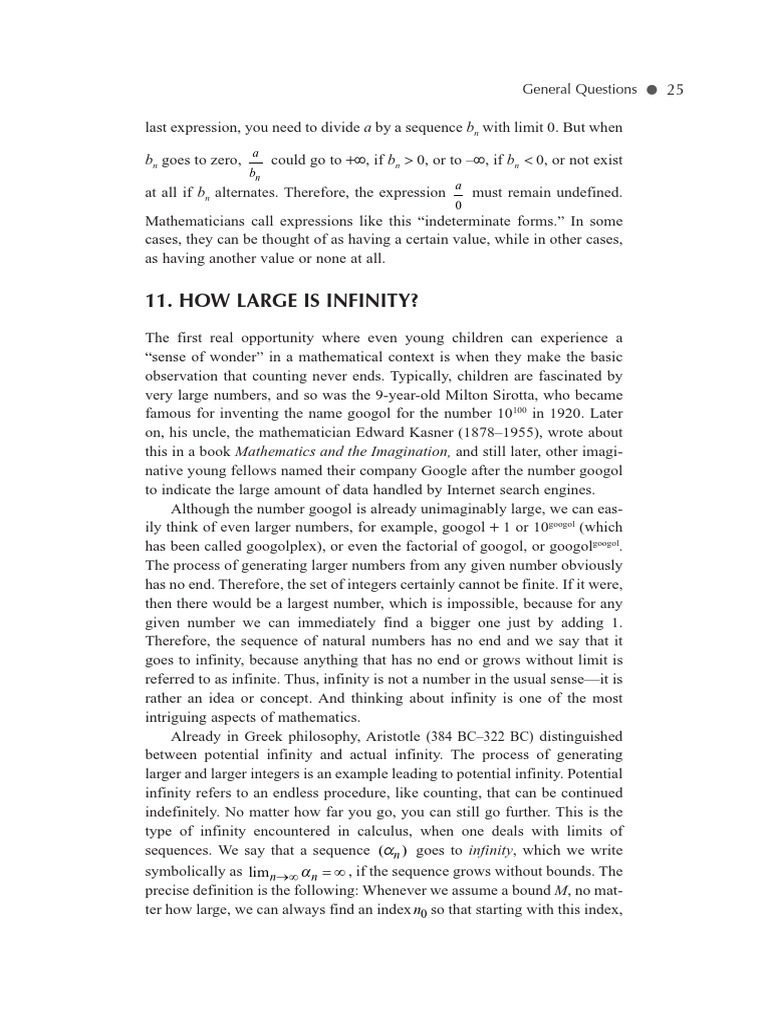 How Large Is Infinity?: General Questions | PDF | Infinity | Set ...