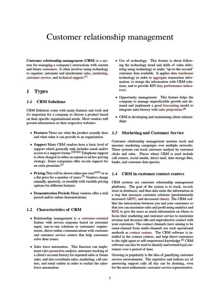 Customer Relationship Management | PDF | Customer Relationship ...