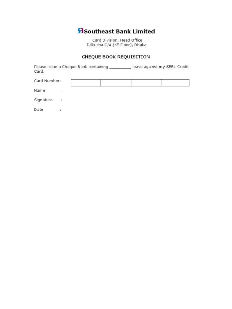 Cheque Requisition Form | PDF