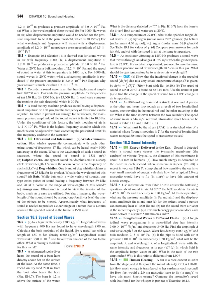 Physics I Problems PDF | Download Free PDF | Sound | Waves