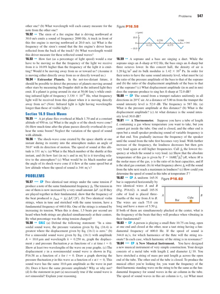 Physics I Problems PDF | PDF | Amplitude | Sound