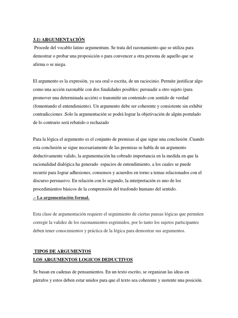 Argumentaciones ejemplos | Teoría de la argumentación | Argumento