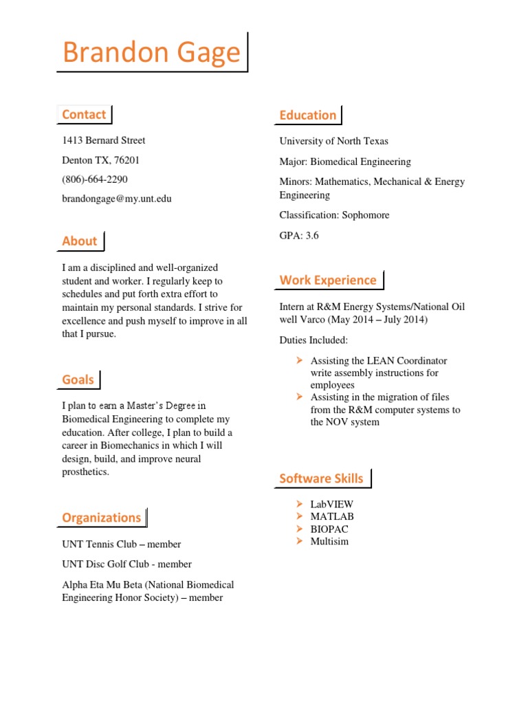 Brandon Gage Resume | PDF | Career & Growth | Business