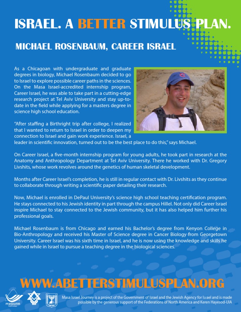 Masa Israel Alumni Profile: Michael Rosenbaum | PDF