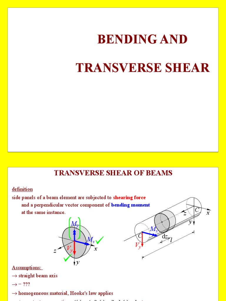 Bending and Transverse Tension | Bending | Shear Stress