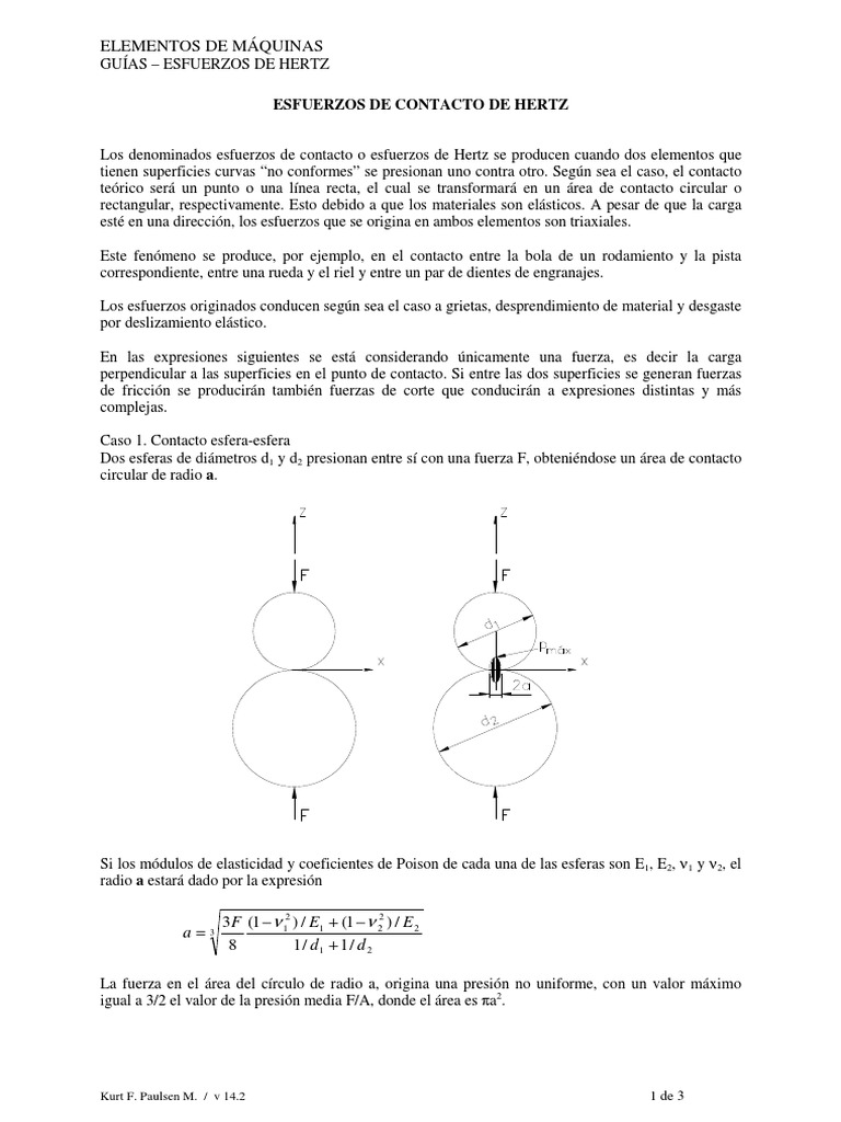 Guias - Esfuerzos de Hertz v14.2 | PDF | Engranaje | Física