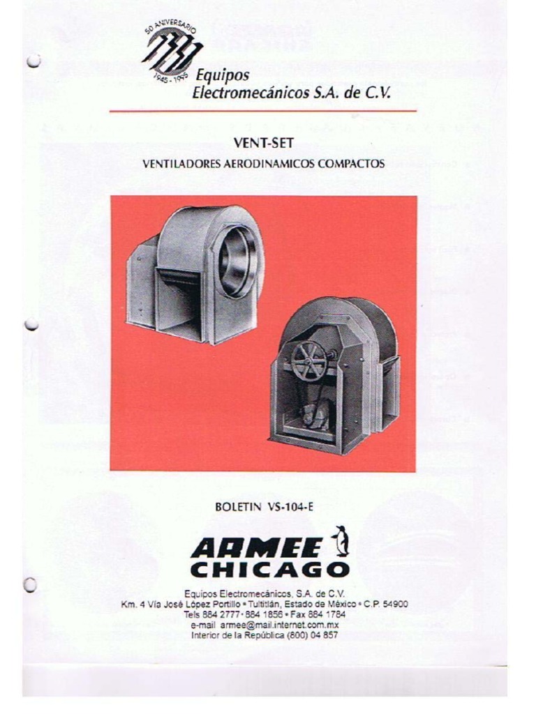 Ventilador Armee Chicago Vent Set Diseño 35 | PDF