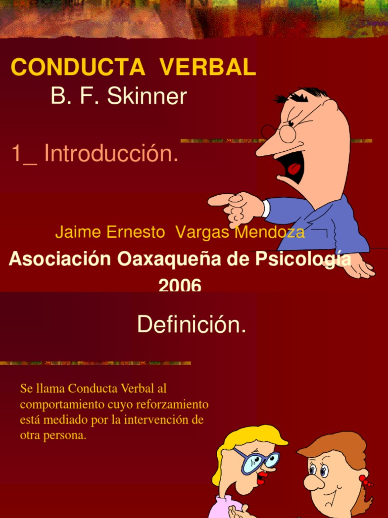 Conducta Verbal | Comportamiento | Sicología y ciencia cognitiva