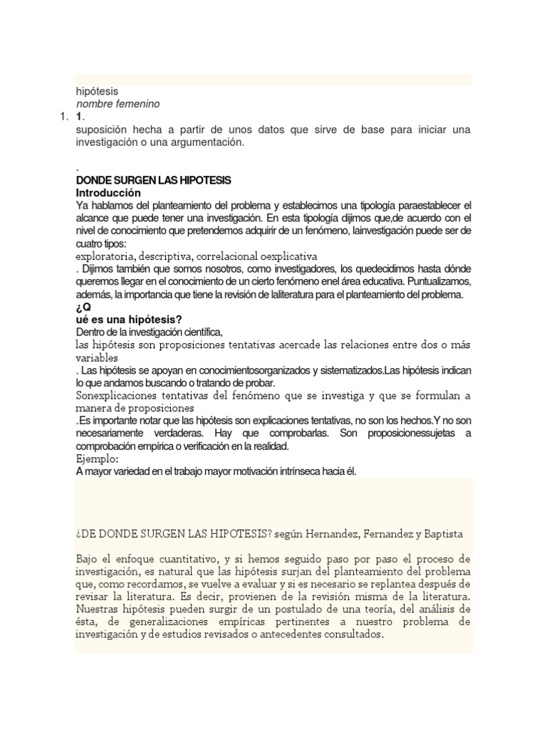 Hipótesis Exposicion | PDF | Hipótesis | Epistemología