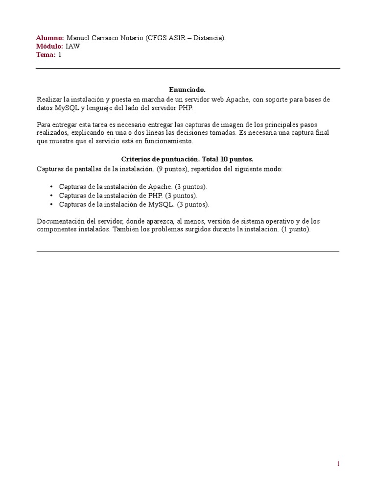 Instalación de Apache, MySQL y PHP | PDF | Servidor HTTP Apache | Php