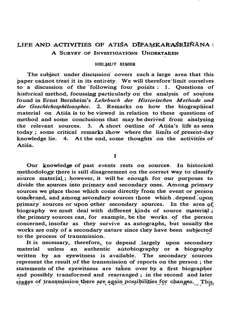 Atisa: Life and Source Analysis | PDF | Textual Criticism | Tibet