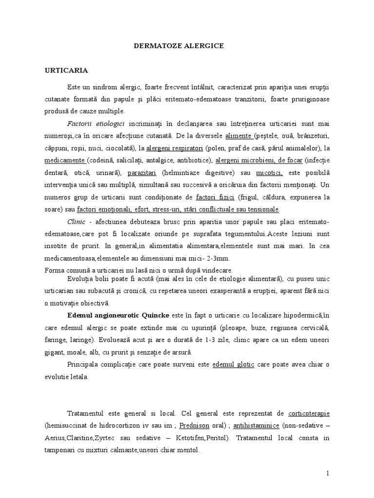 Dermatoze Alergice | PDF