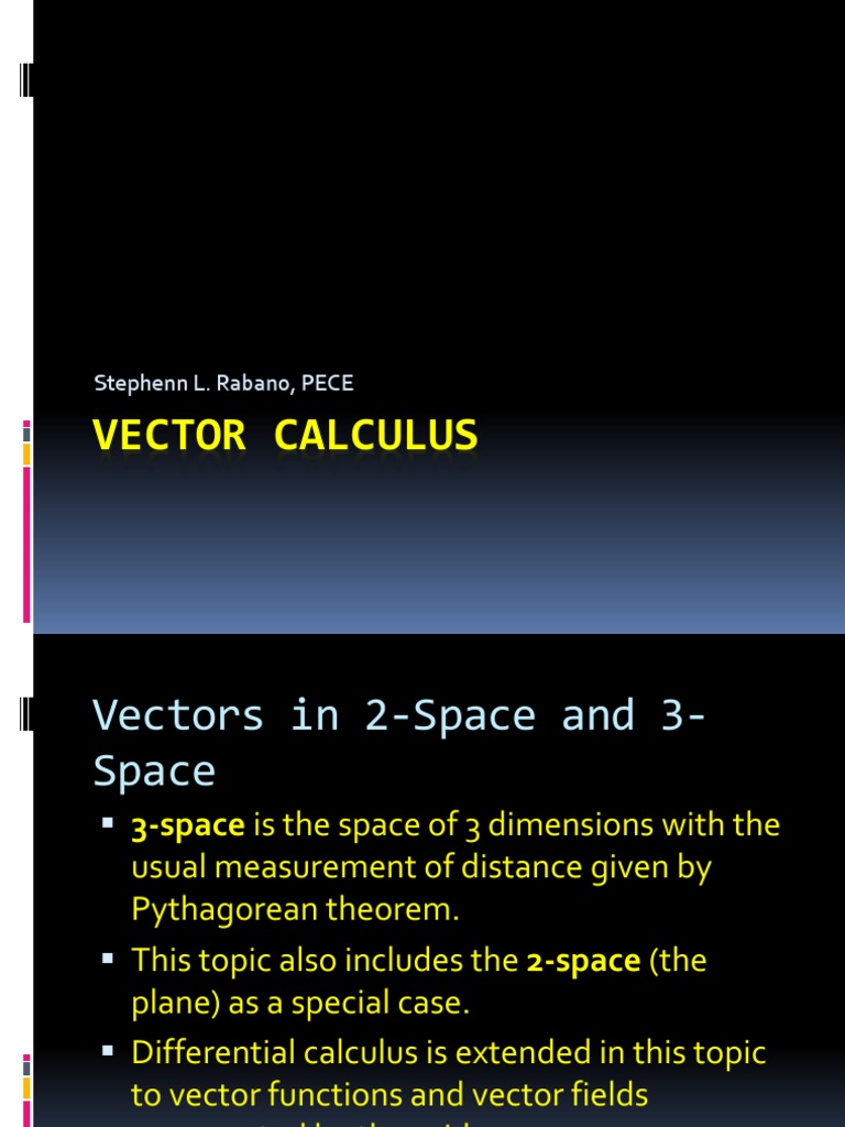 Vector Calculus Pdf Divergence Euclidean Vector