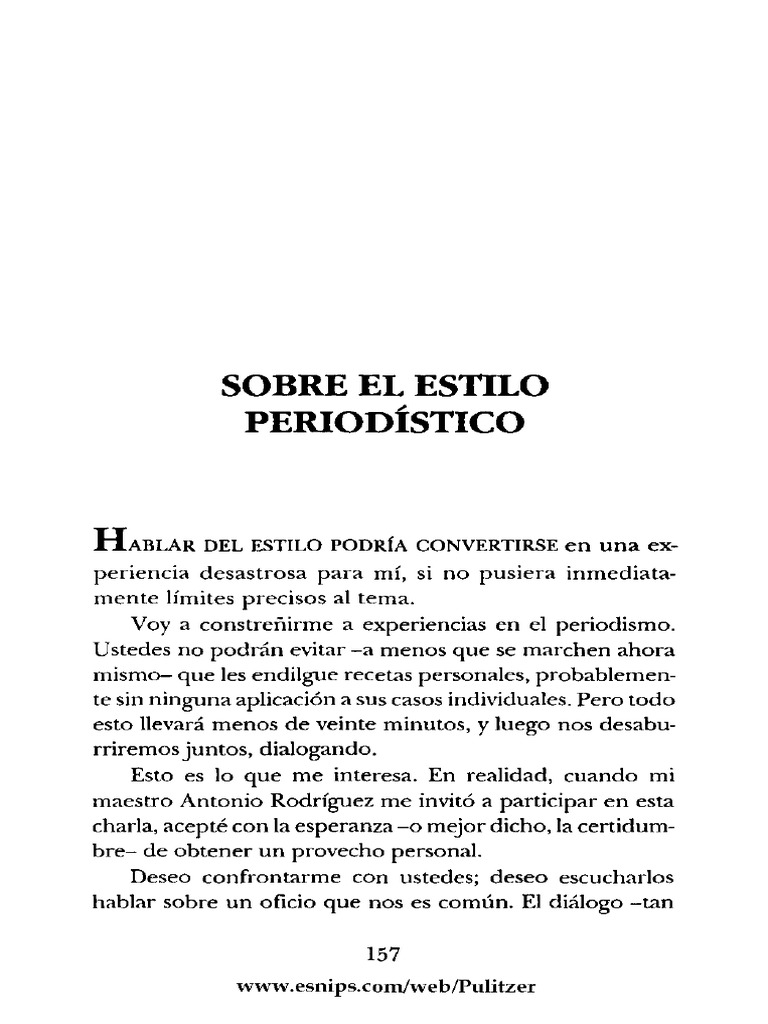 Buendía - Sobre El Estilo Periodístico | PDF | Periodismo | Sintaxis