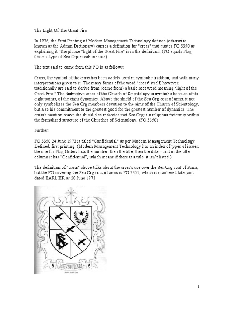 Scientology - The Light of The Great Fire | PDF