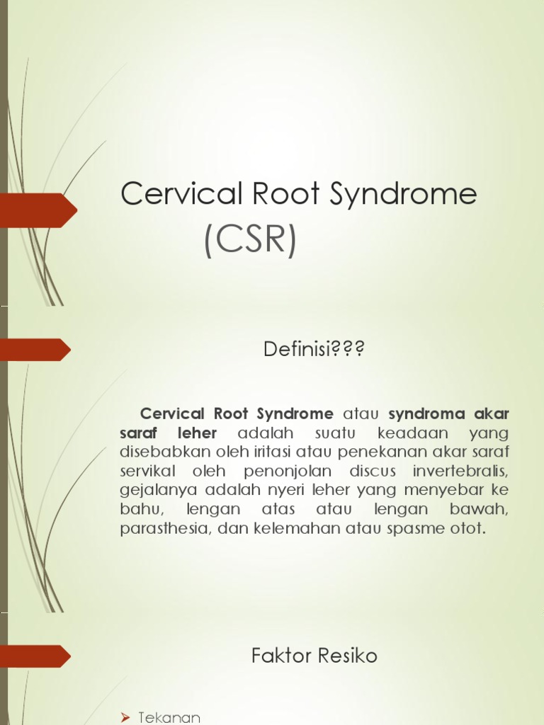 Cervical Root Syndrome | PDF