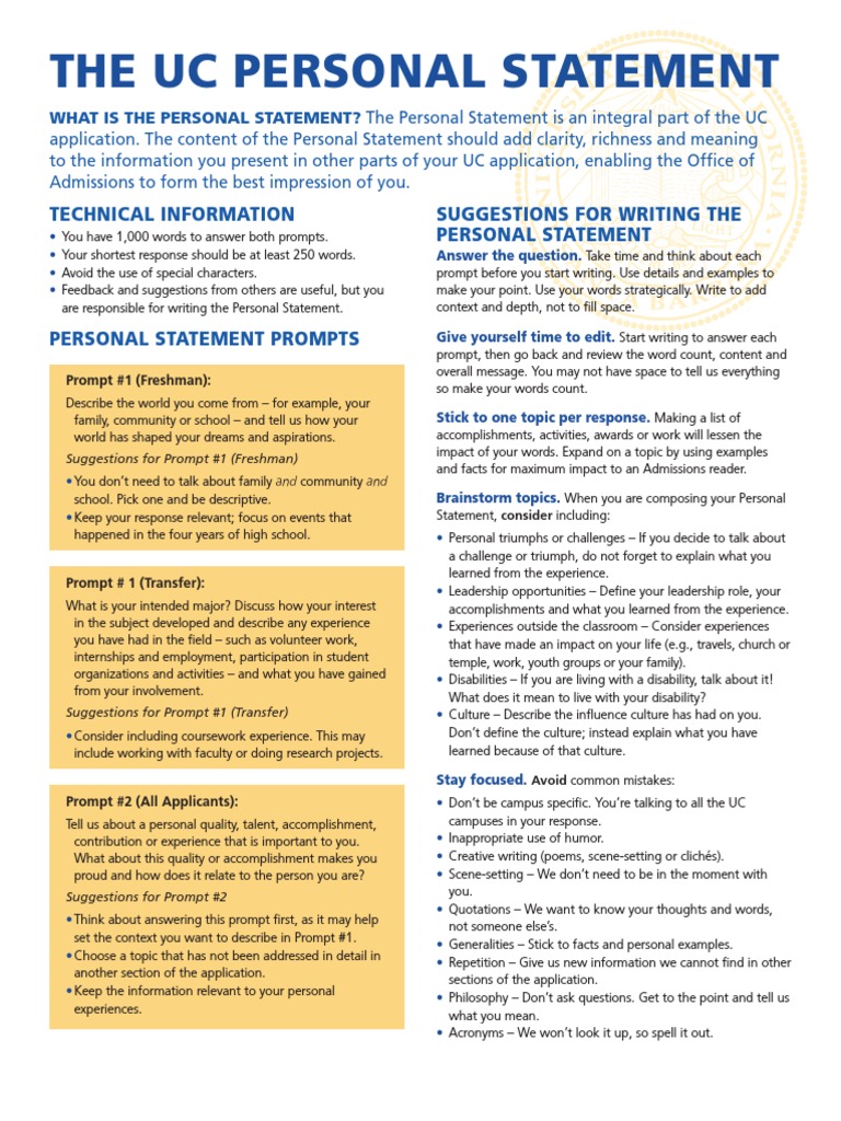 Ucsb Personal Statement | Download Free PDF | Leadership | Communication