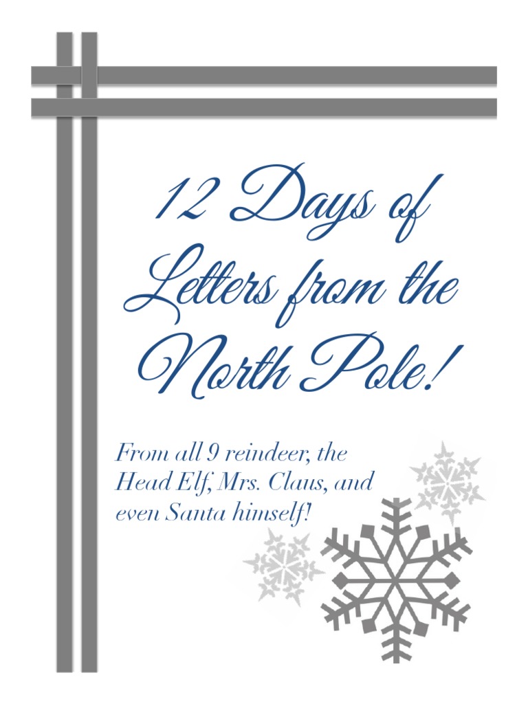 North Pole Christmas Letters Series | PDF | Santa Claus's Reindeer ...