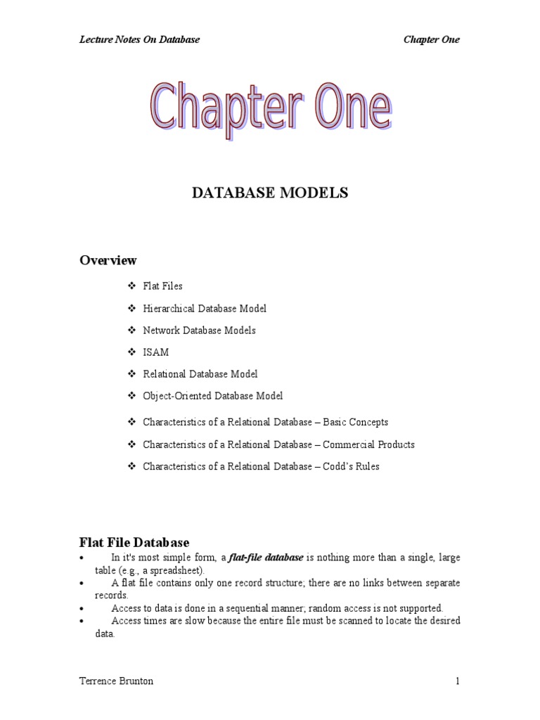 Chapt 1 Database Models Pdf Relational Database Databases