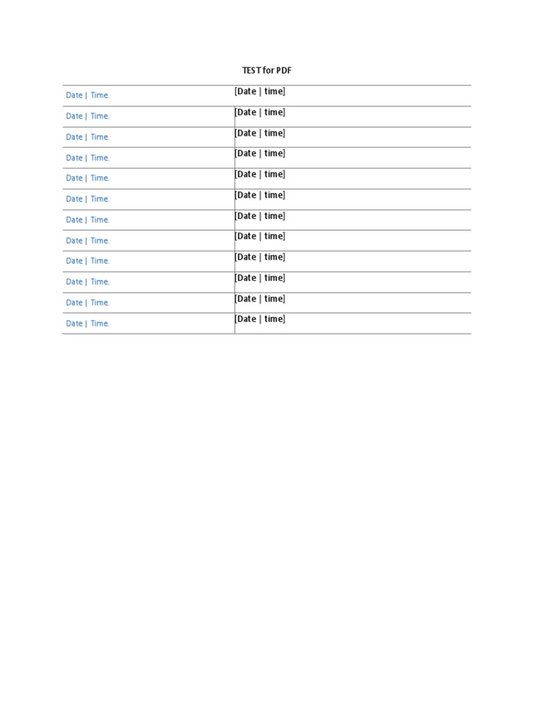PDF Test Date and Time Log | PDF | Business