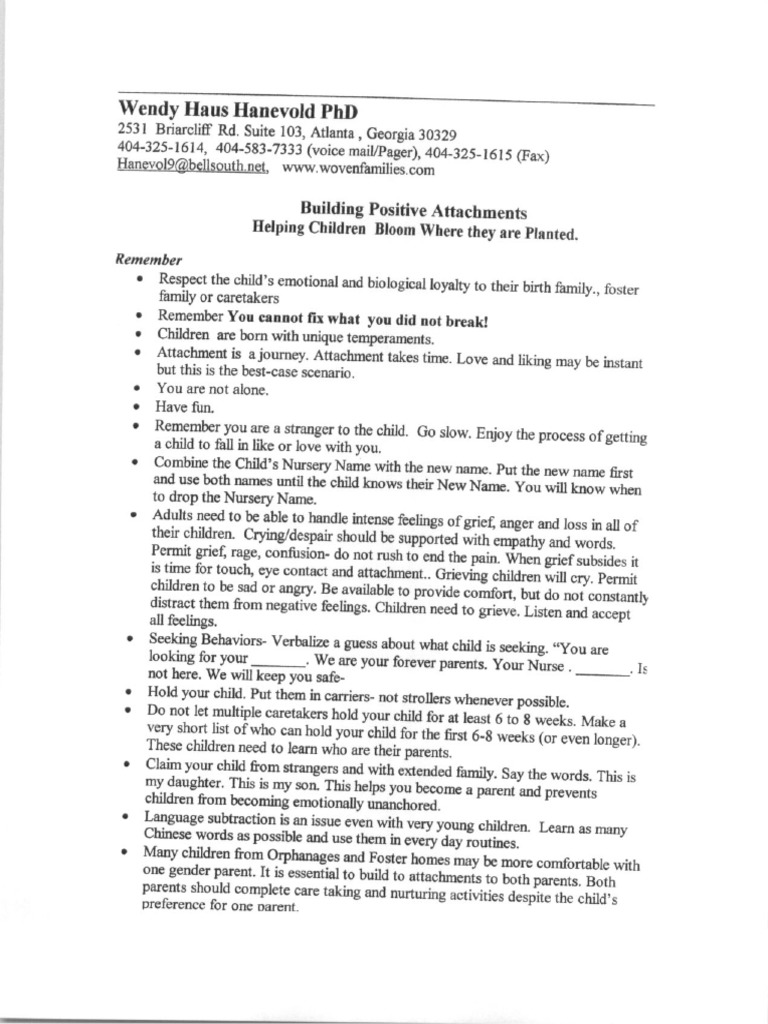 Building Positive Attachments | PDF