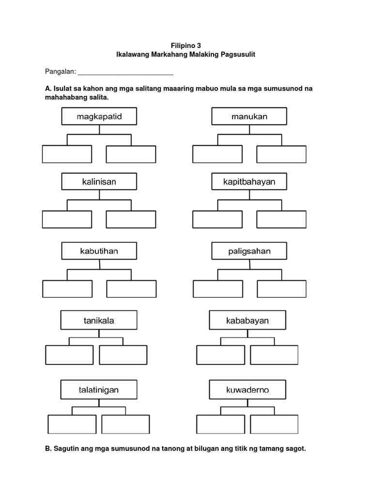 Filipino 3 - 2nd Quarter Exam | PDF