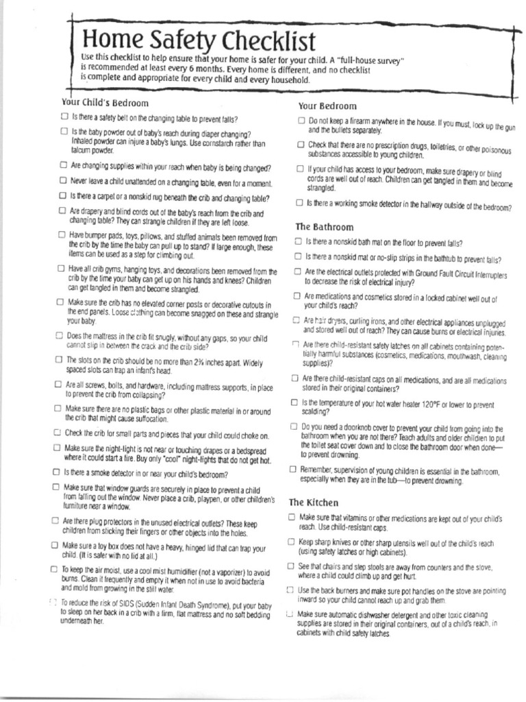 Home Safety Checklist