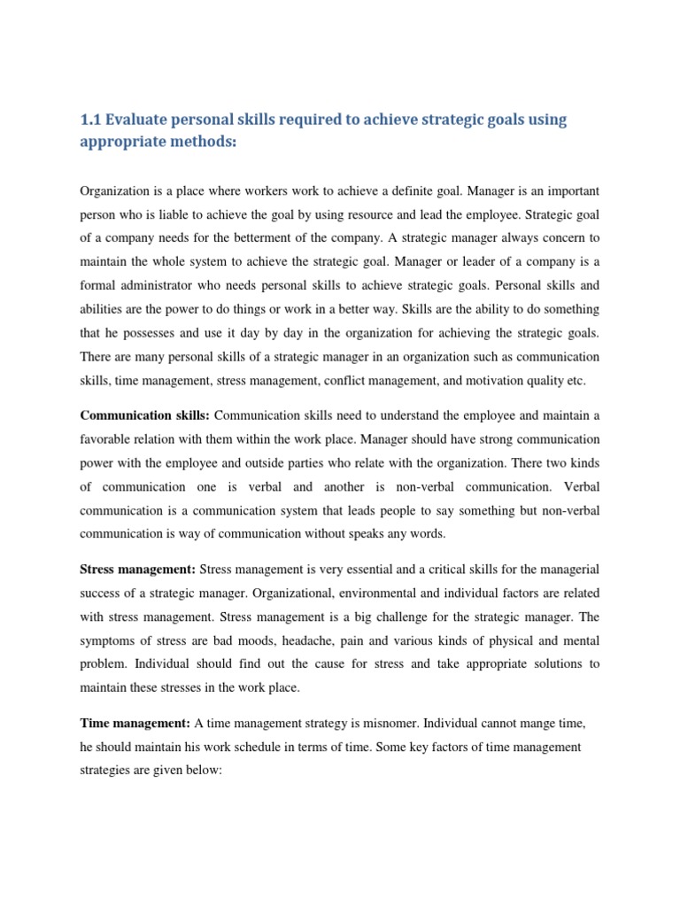 Essential Skills for Strategic Managers | PDF | Competence (Human ...