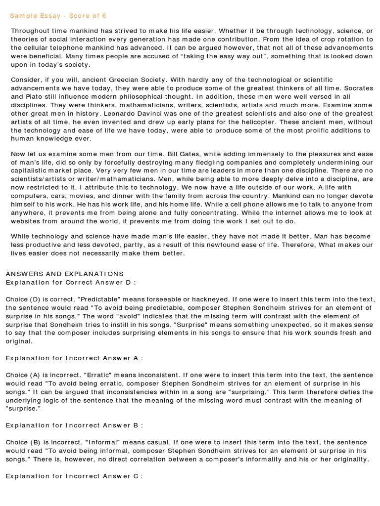 Sat Official Guide Answer Key | PDF | Question | Scientist