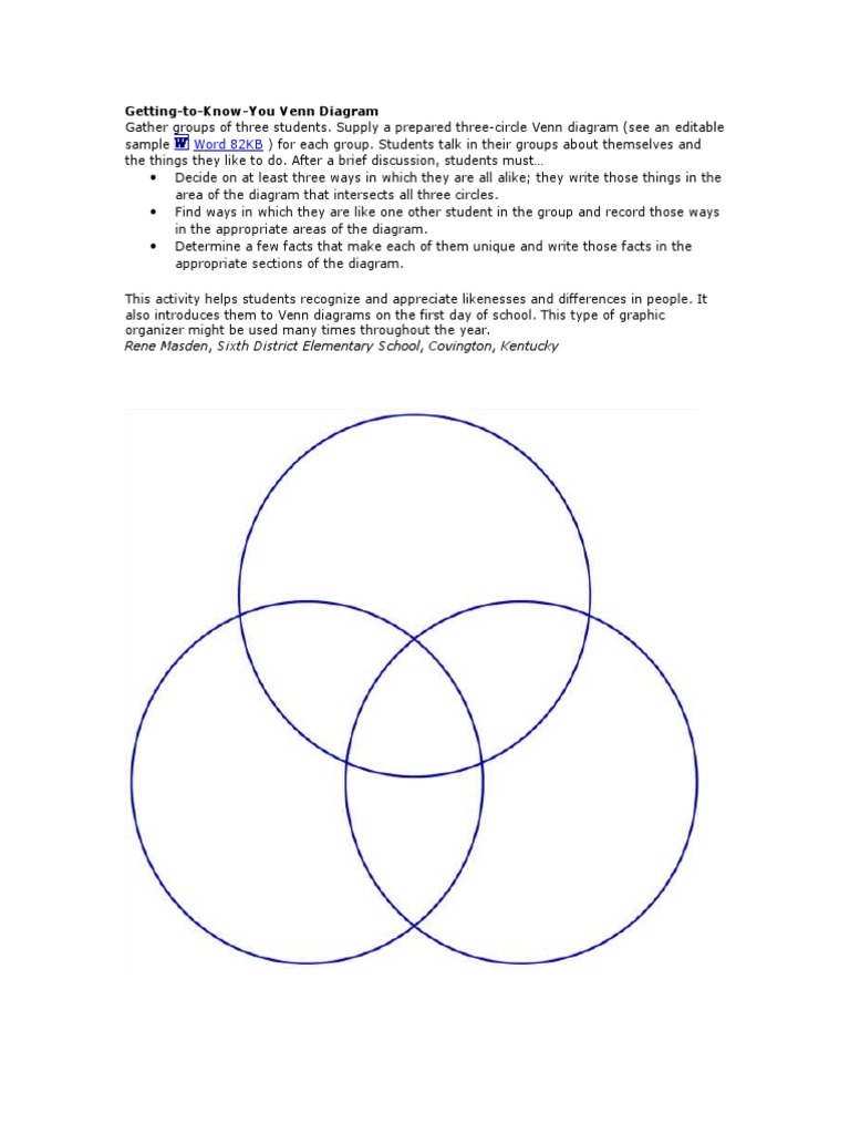 Venn Diagram Activity for Students | PDF