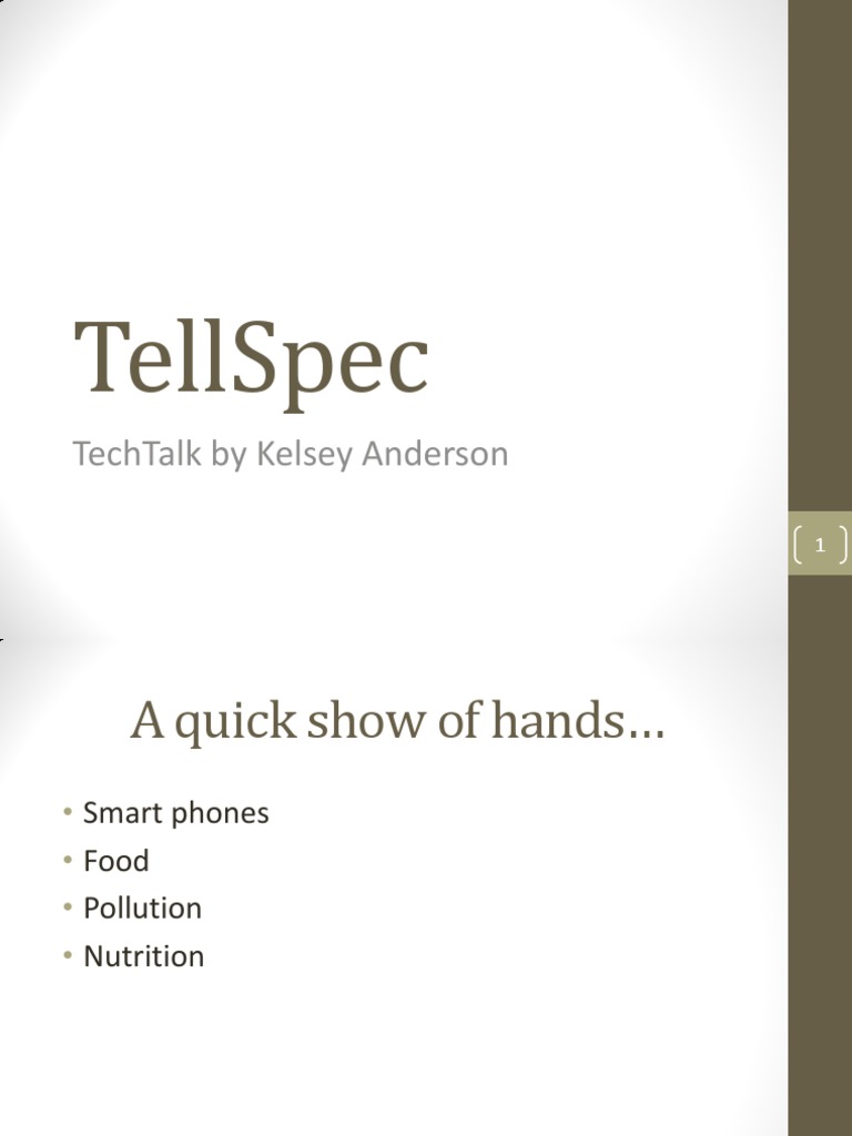 TellSpec: Smart Food Scanner Insights | PDF | Foods | Nature