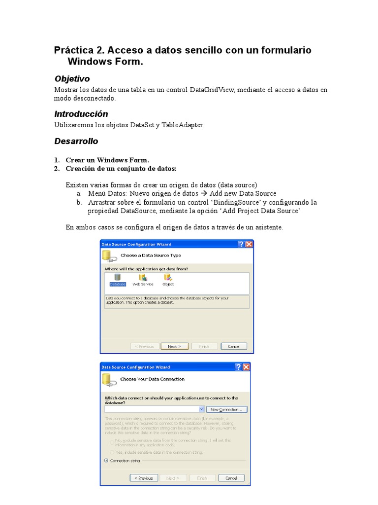 Practica 2. DataGridView | PDF | Tabla (base de datos) | Bases de datos