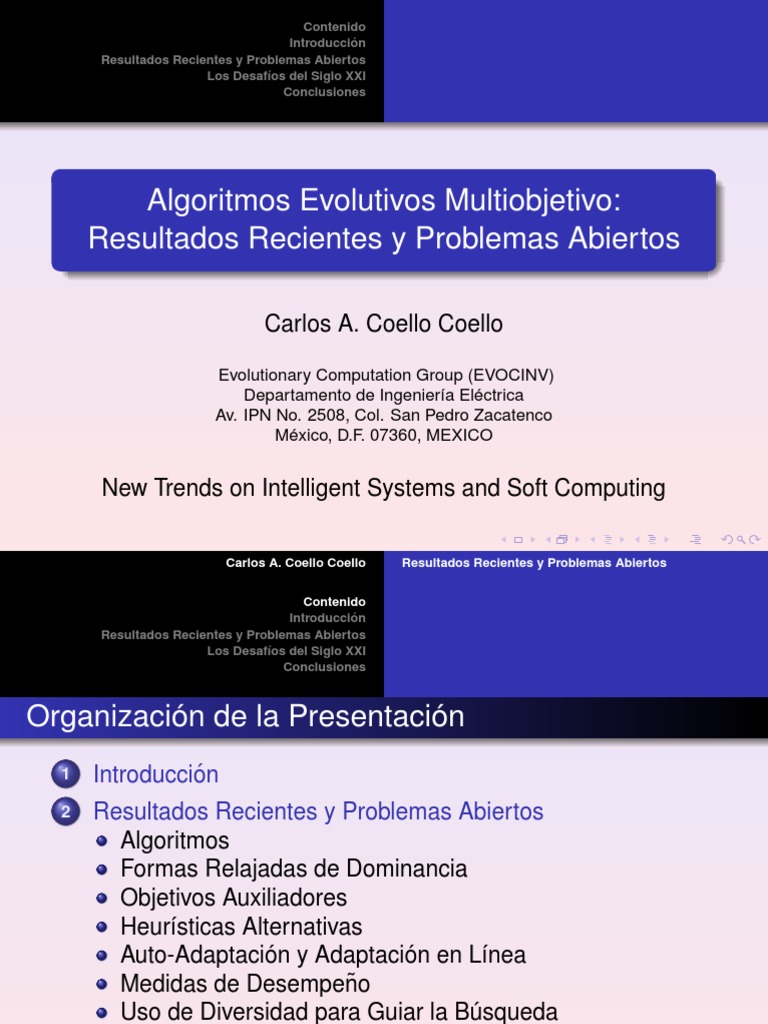 Algoritmos Evolutivos Multiobjetivo | PDF | Optimización Matemática | Algoritmos