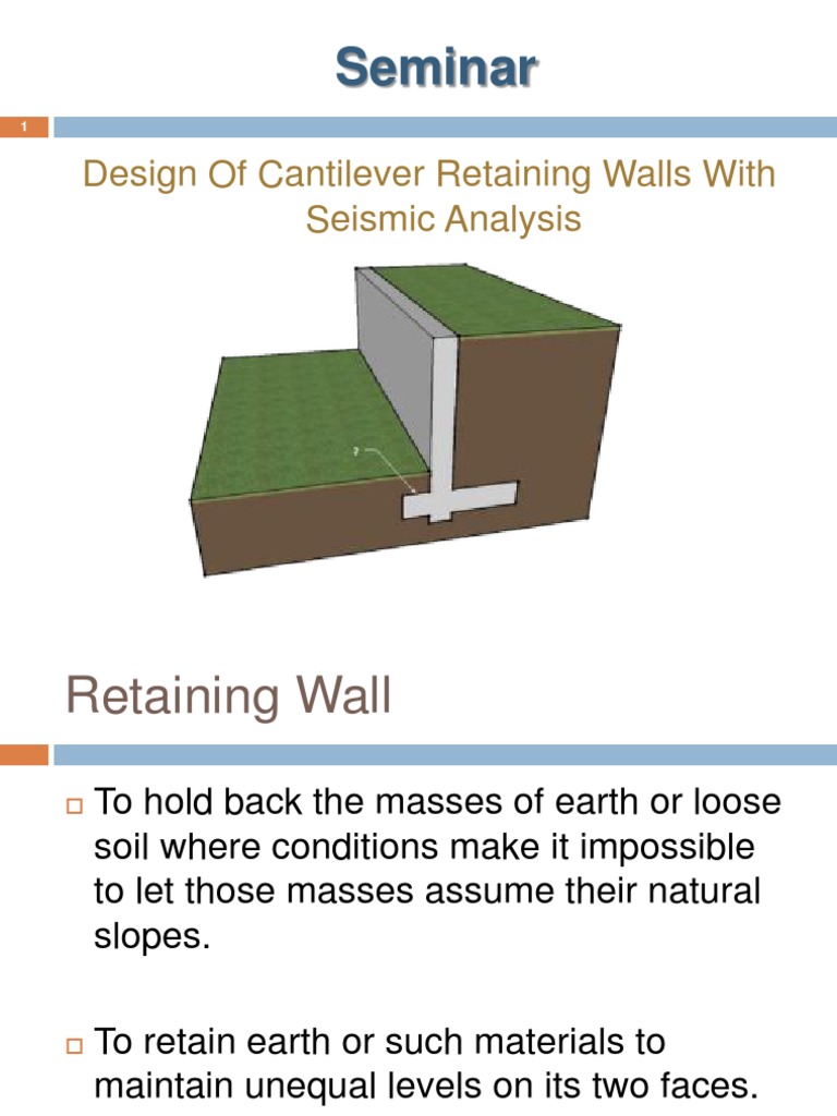 Seminar On Retaining Wall | PDF | Classical Mechanics | Applied And ...