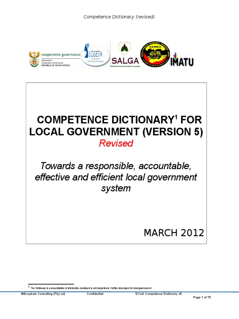 Revised Competence Dictionary v5SGfin | PDF | Competence (Human ...