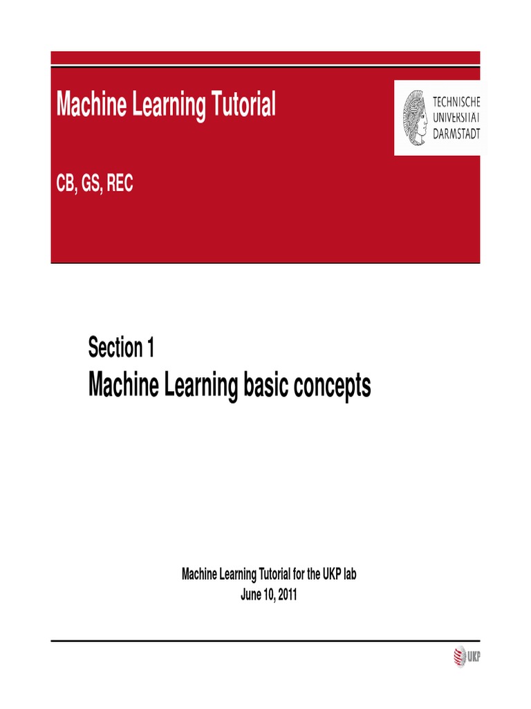 ML Tutorial 1 2 PDF | PDF