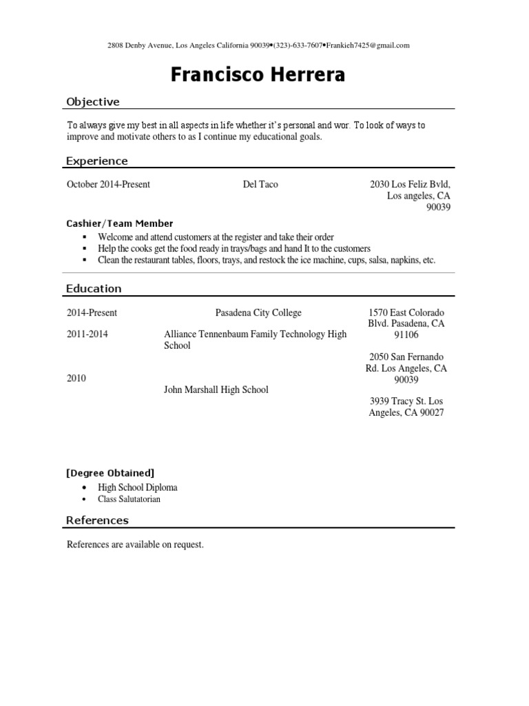 Francisco Herrera's Resume Summary | PDF