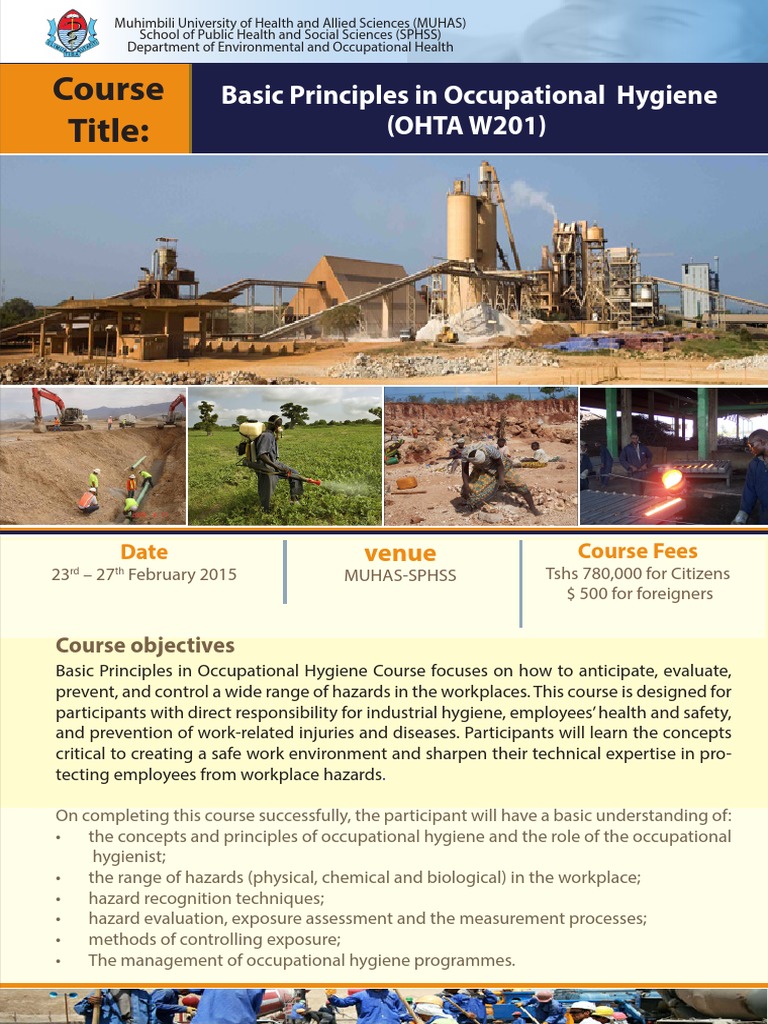 Short Course Adverts For Basic Principles in Occupational Hygiene PDF | PDF | Occupational ...