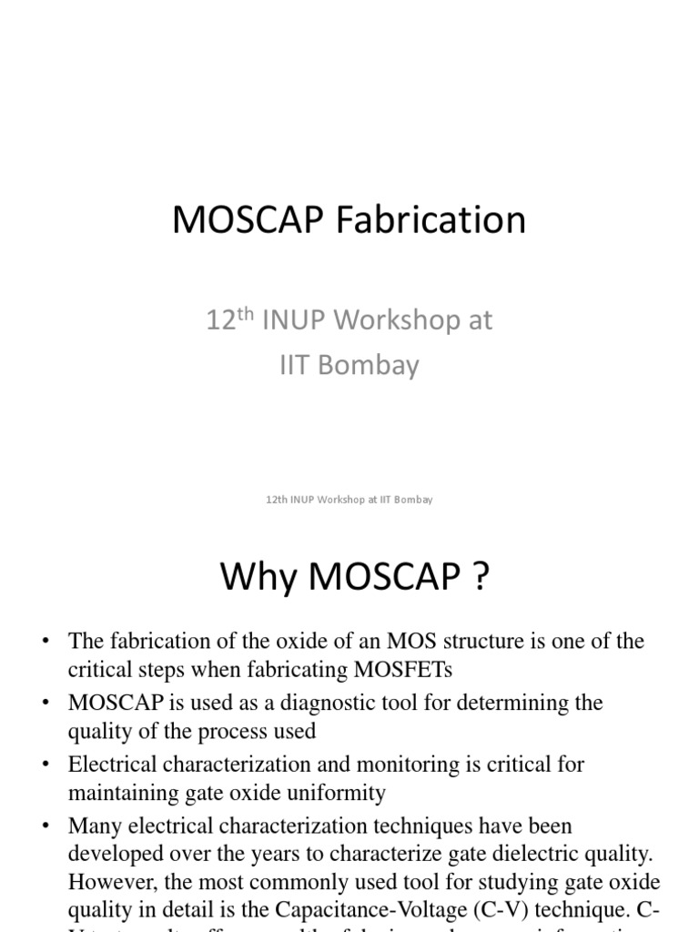 MOSCAP Fabrication | PDF